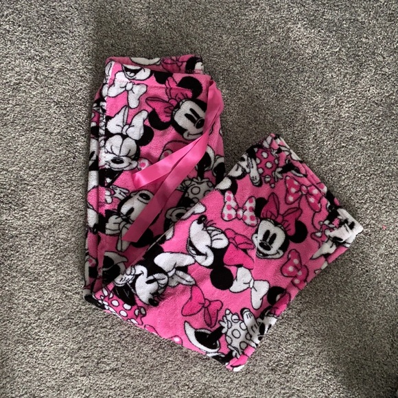 Disney | Intimates & Sleepwear | Pink Fuzzy Minimouse Pj Pants | Poshmark